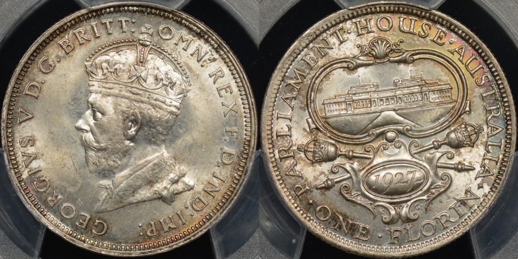 Australia 1911 Florin Fine - The Purple Penny Australia 1911 Florin Fine - The Purple Penny